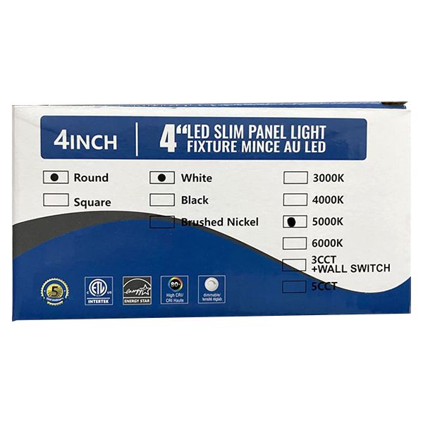 4" LED Slim Panel Round 5000K - LitroHub